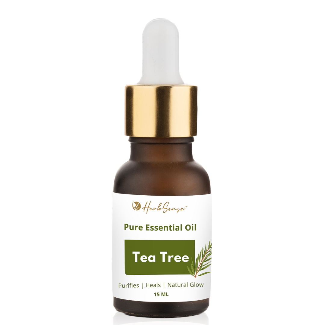 Herbsense Tea Tree Essential Oil, for Acne, Pimples, Scars, Skin, Face ...